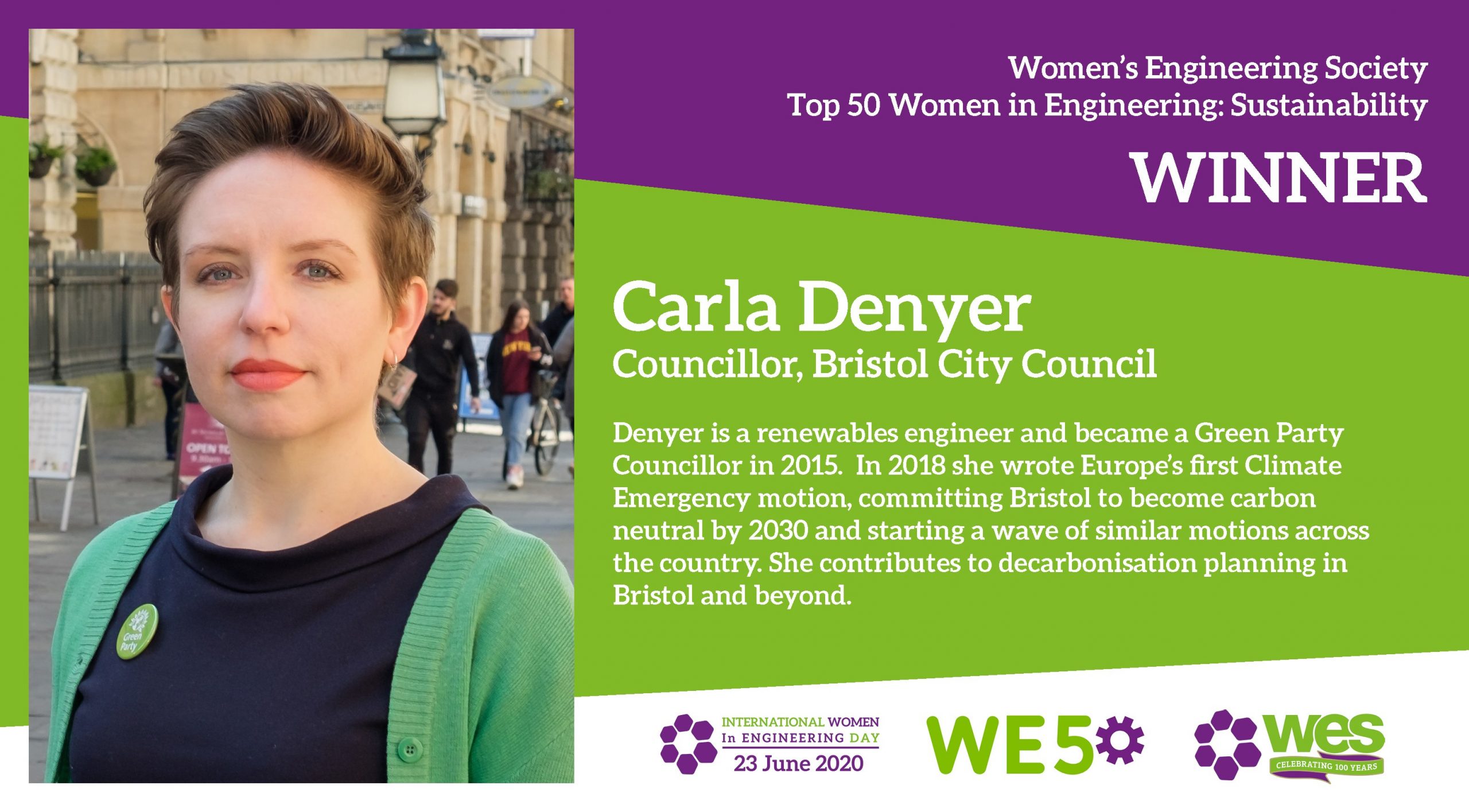 Green Councillor Carla Denyer named one of the top women in engineering ...
